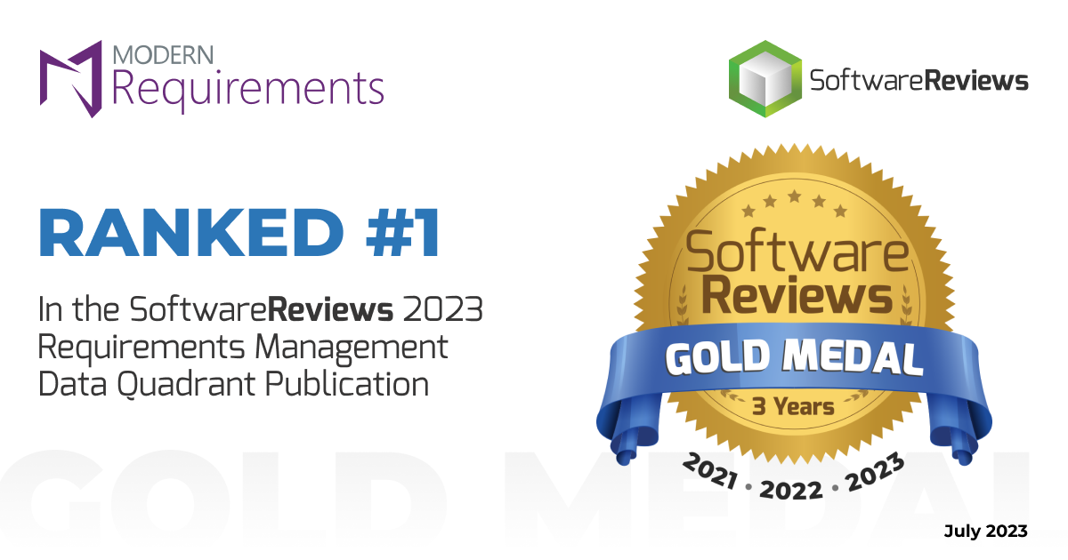 Modern Requirements Receives Gold Award, Earning #1 Spot in 2023 Data ...